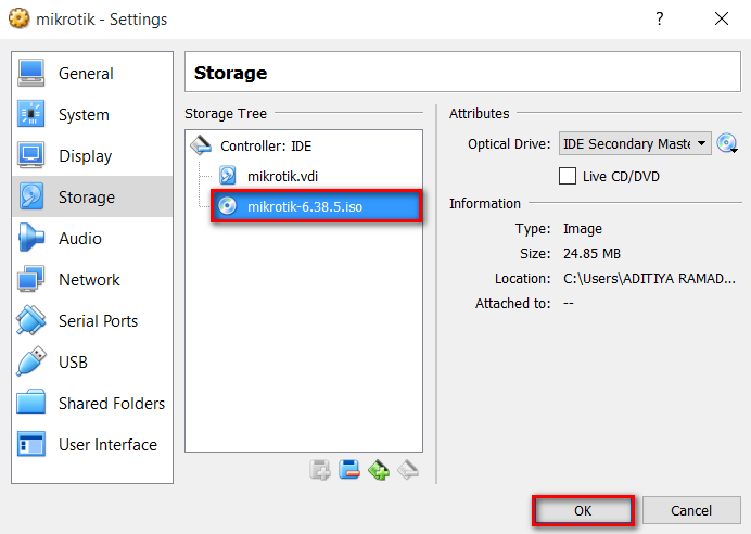 Instalasi Mikrotik Via Virtual Box