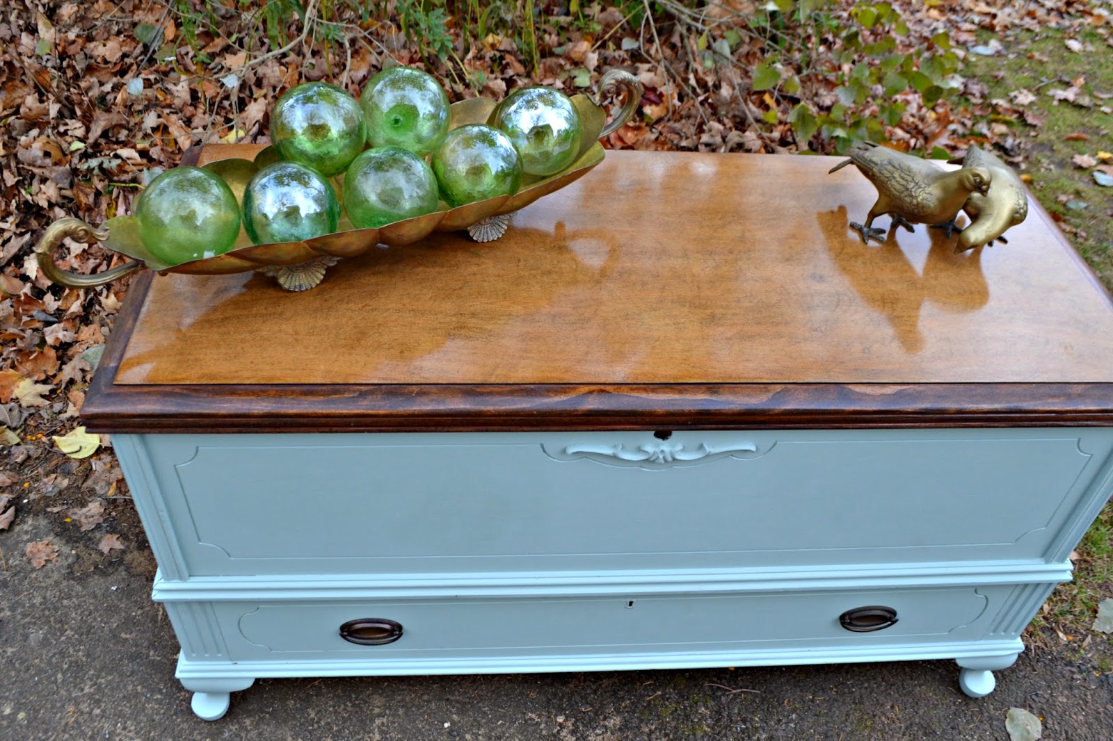 Heir and Space: An Antique Cedar Chest in Ice Blue