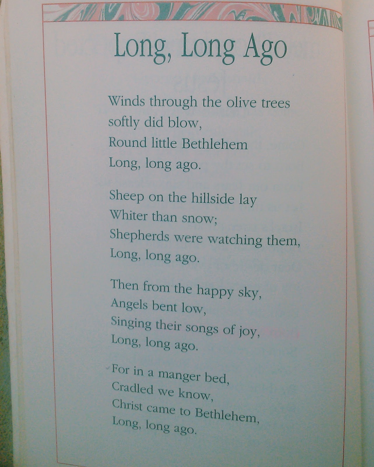 The Marietta DeGrant Blog: Poem Talk: Long Long Ago