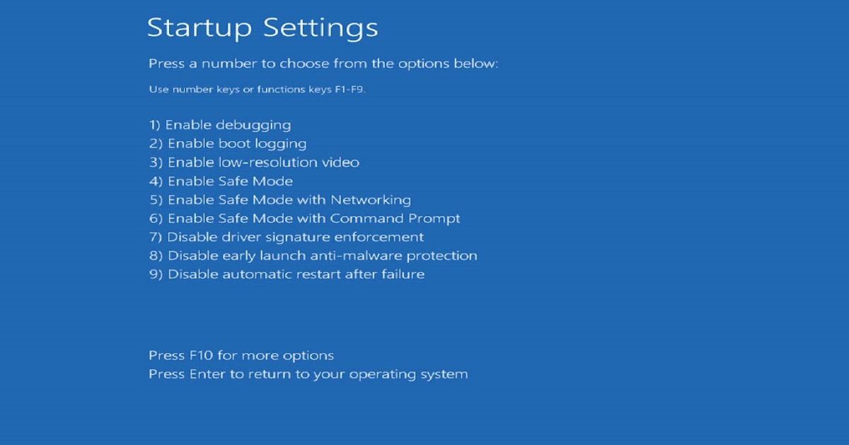Startup Settings
