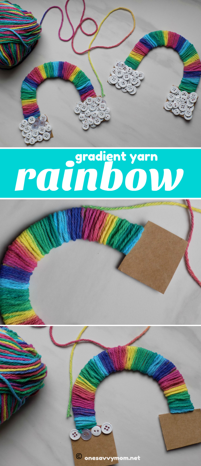 One Savvy Mom ™ | NYC Area Mom Blog: Gradient Yarn Rainbow Craft