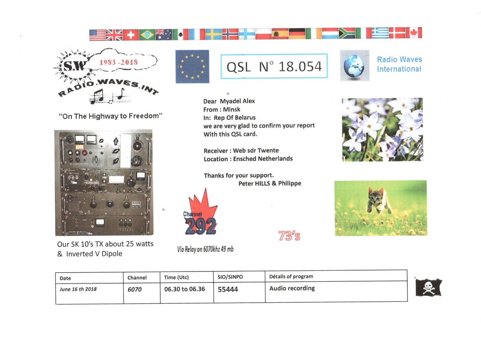 SHORTWAVE BLOG FROM BELARUS: QSL Radio Waves International