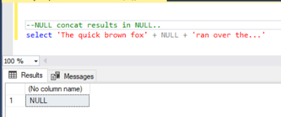 kpitsimpl: SQL NULL cannot be applied to arithmetic operations (select NULL > 1 = NULL)