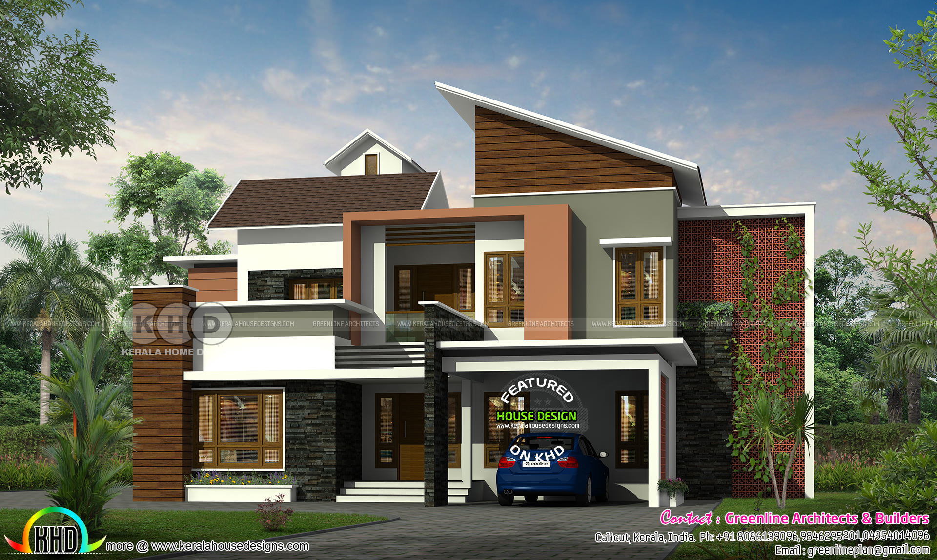 2790 sq-ft 4 BHK mixed roof house plan