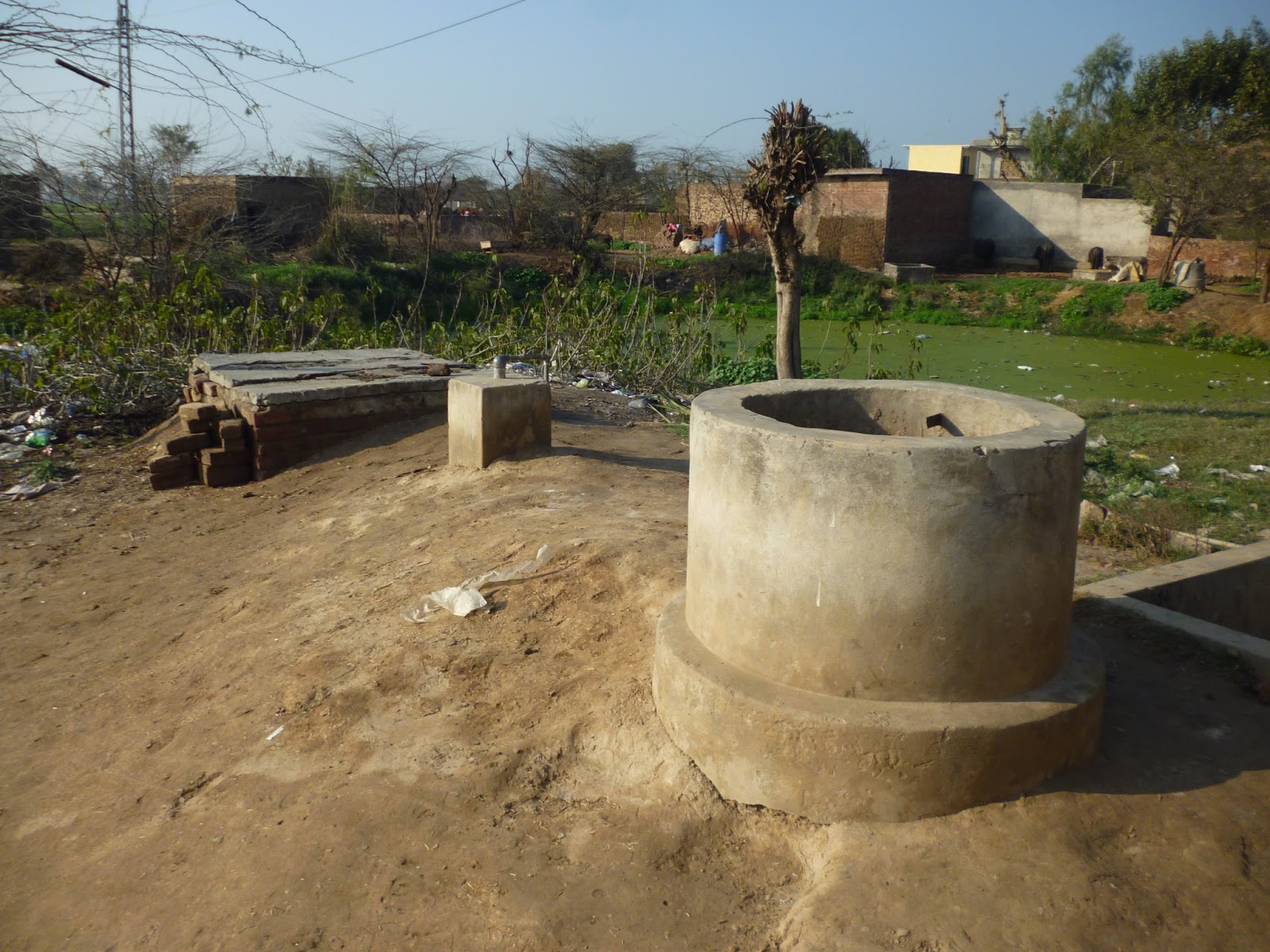 Biofuel Solar Wind Energy Blog: Photo of Fixed dome biogas plant in Punjab