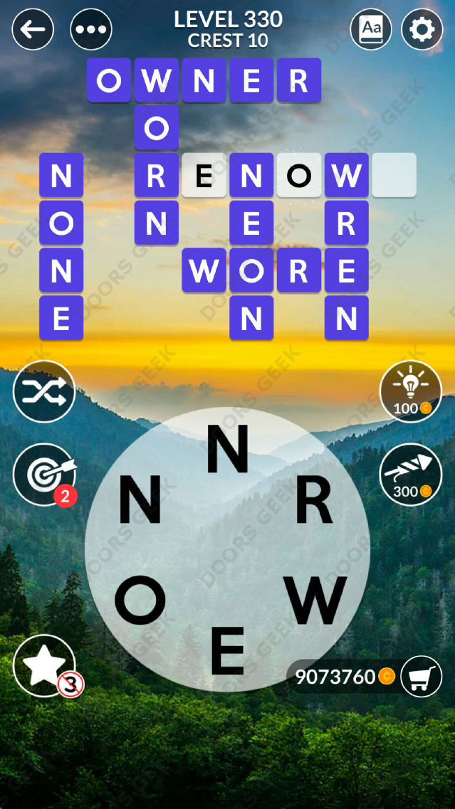 Wordscapes Level 330 Answers ~ Doors Geek