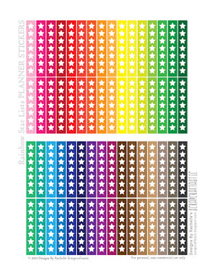Scrapcraftastic: Rainbow Star Lists FREE Printable Planner Stickers