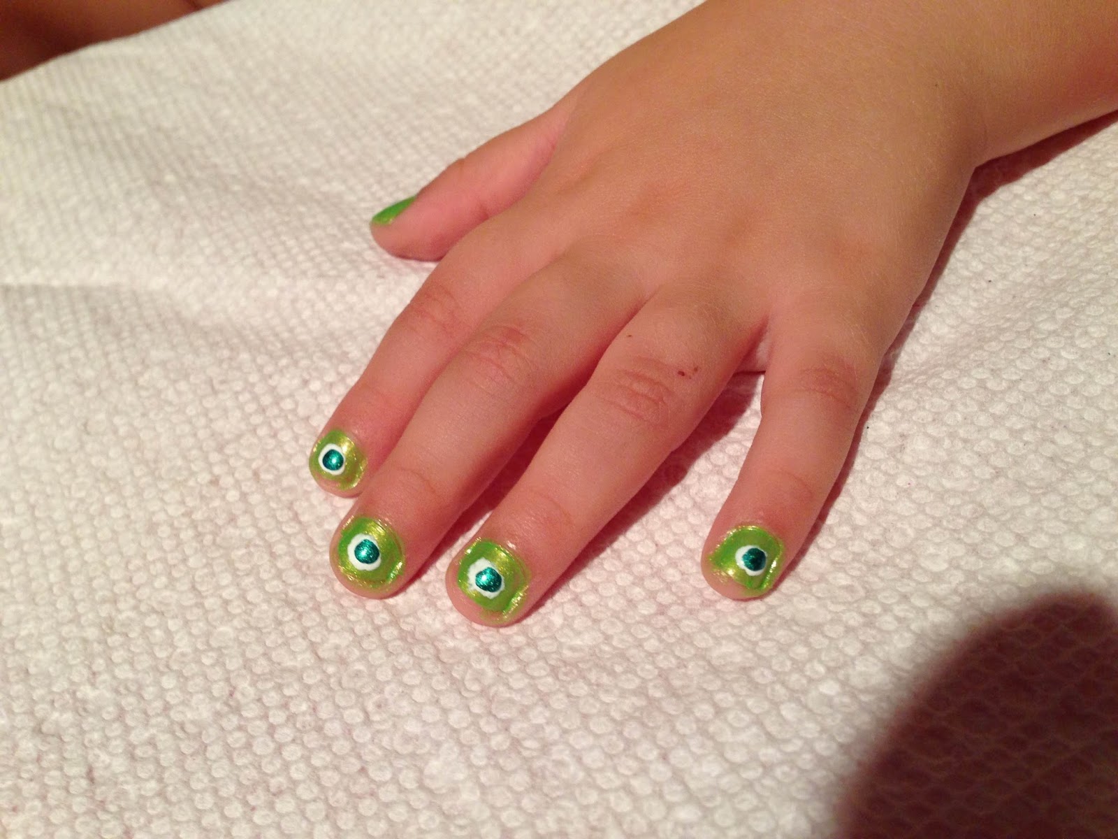Petite Princesses of NY: Easy Mike Wazowski (Monsters, Inc.) Nail Art