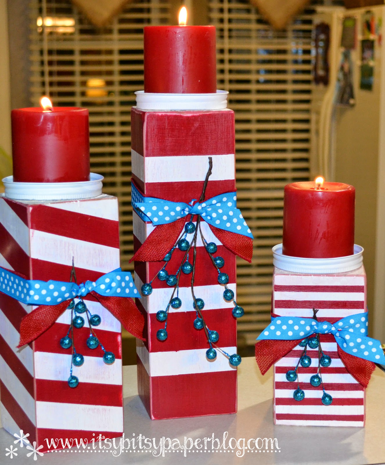 Paper Paint and Pine: . . . DIY 4x4 Christmas Candlesticks