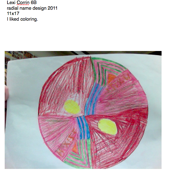 6th Grade Art @NF: 6B Radial Designs