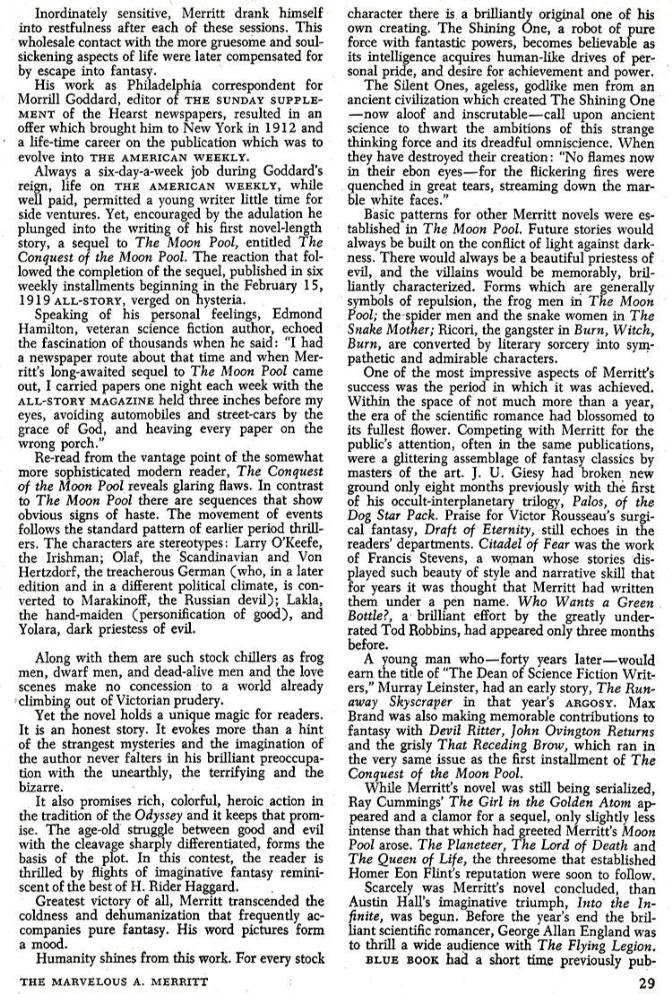 Thelma Todd: Abraham Merritt Biography By Sam Moskowitz