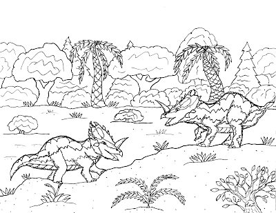 Robin's Great Coloring Pages: Centrosaurus vs Monoclonius