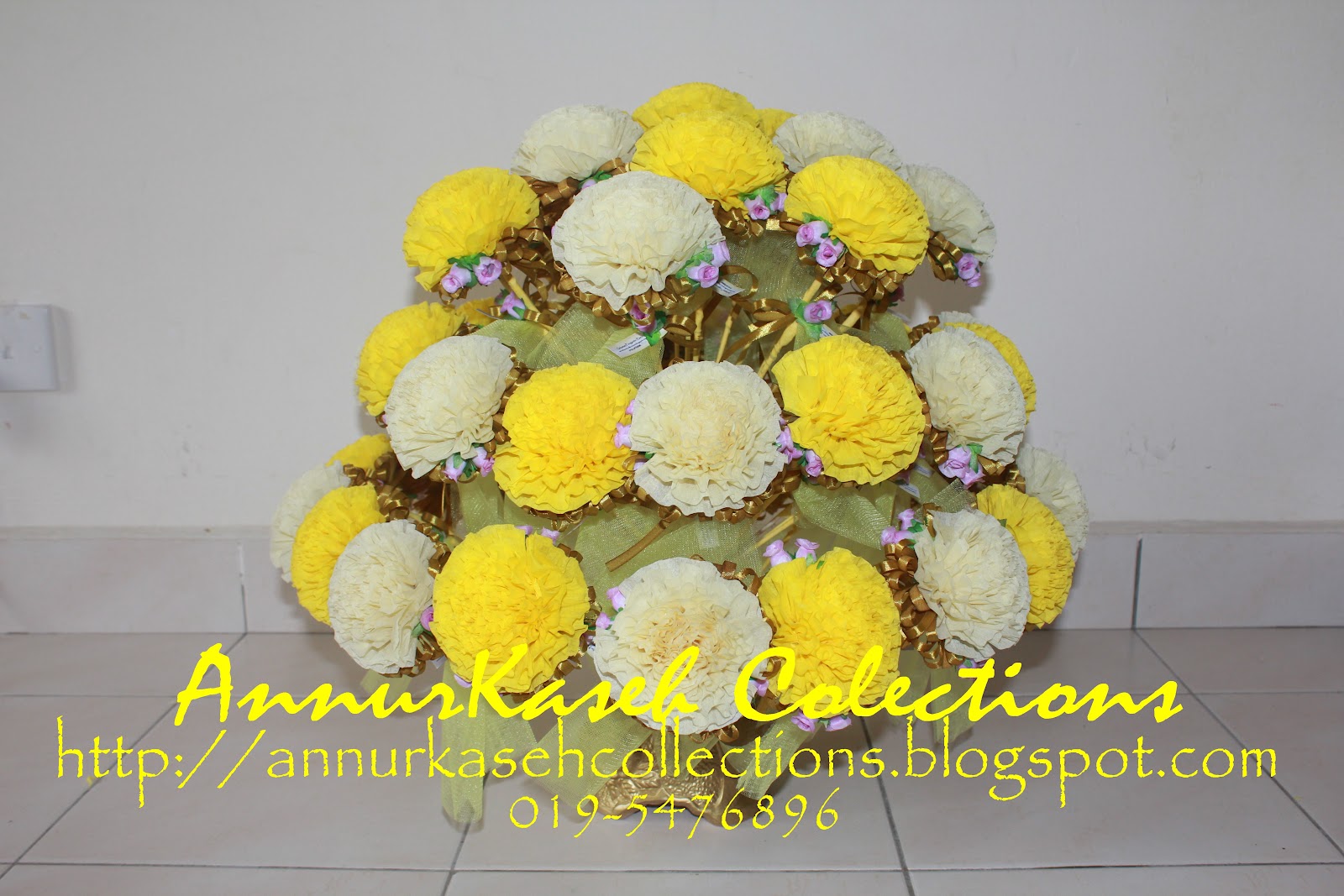 ~Bunga Telur Tisu (kuning+krim+gold)~ | ANNURKASEH COLLECTIONS ...