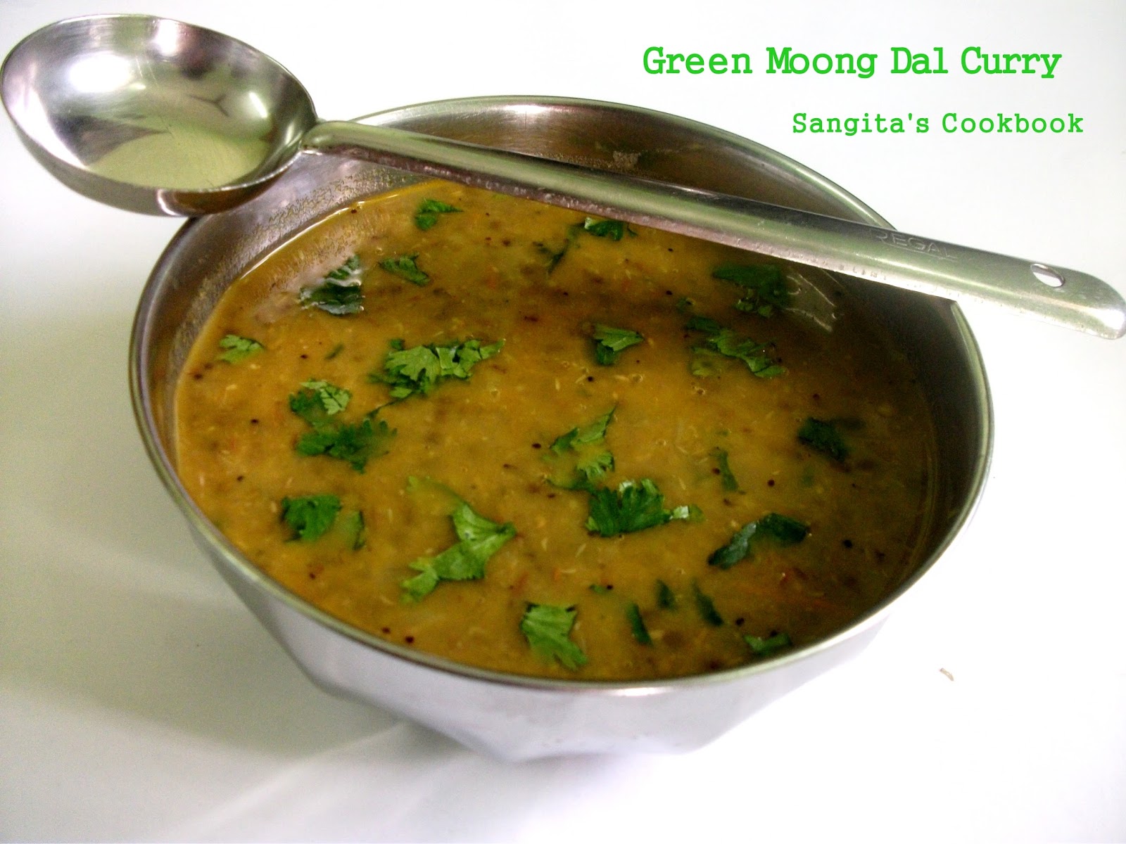 Sangita's Cookbook: Green Moong Dal Curry / South Indian Style Pachai ...