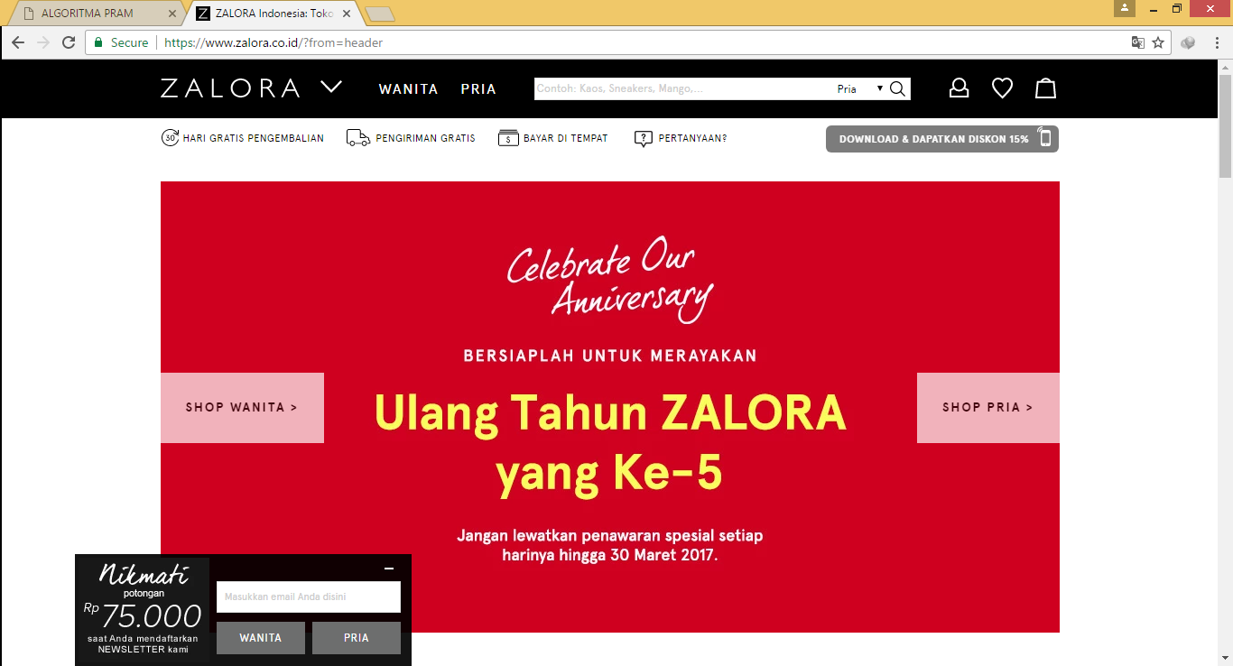Website Perusahaan dengan Penerapan Komputasi Modern “ZALORA Indonesia”