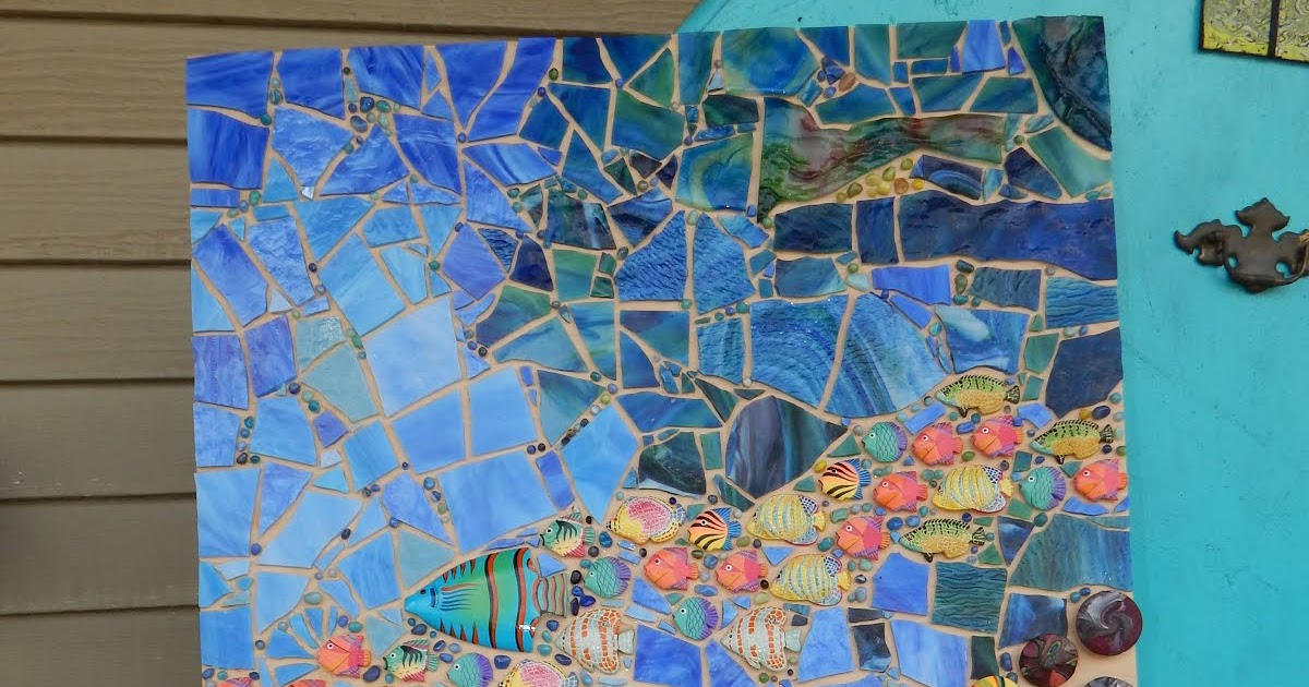 Broken Bit Mosaics: Underwater Mermaid/Fish and Turtle Mosaic