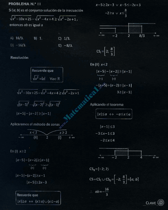 VALOR ABSOLUTO PROBLEMAS RESUELTOS PREUNIVERSITARIOS