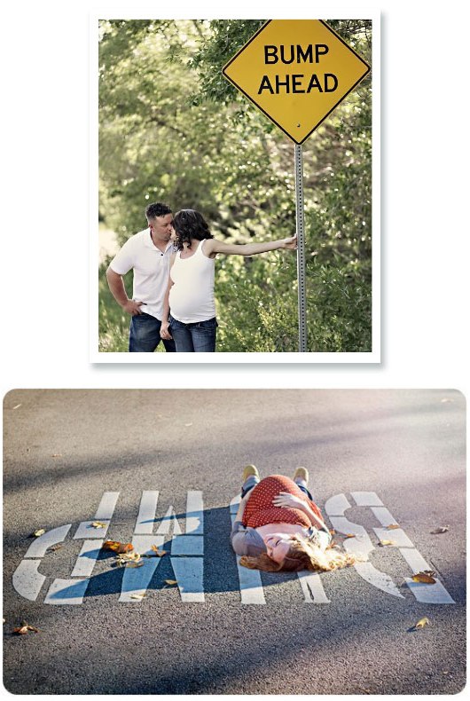 Bump Ahead Sign Pregnancy Announcement