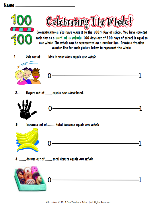 One Teacher's Take... is Another's Treasure!: 100th Day of School...4th ...