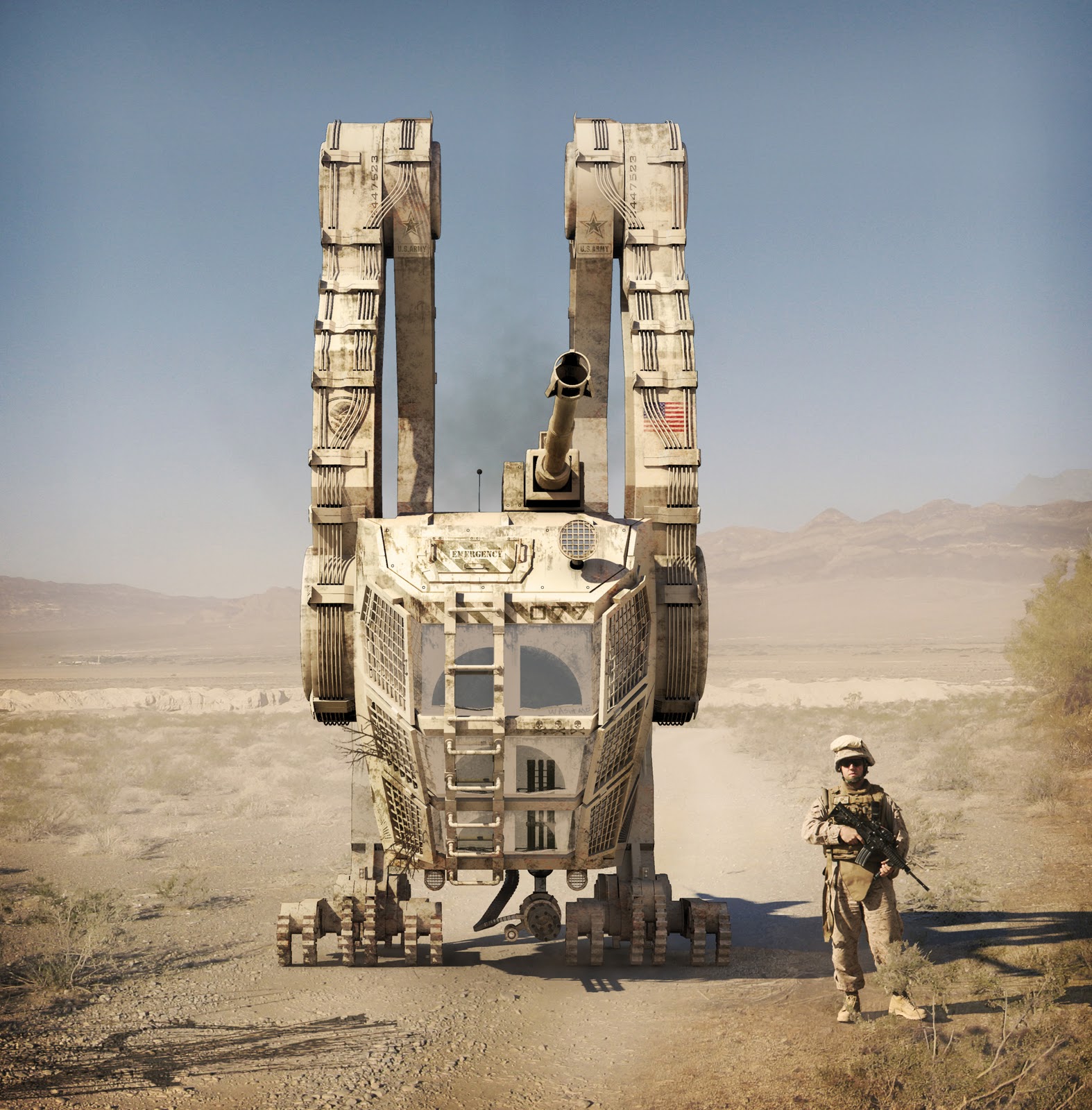 Art of Gurmukh Bhasin: Desert Army Mech Final views