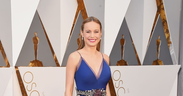 Brie Larson stuns in bold blue at the Oscars 2016