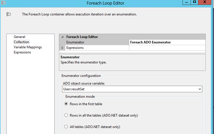 USANDO FOREACH LOOP CONTAINER EN SSIS ~ SQL SERVER
