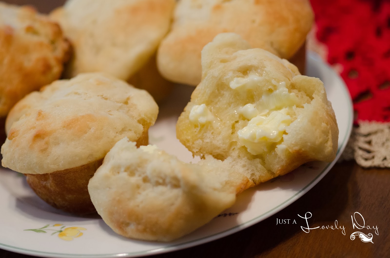 No Knead Butter Rolls - Just a Lovely Day