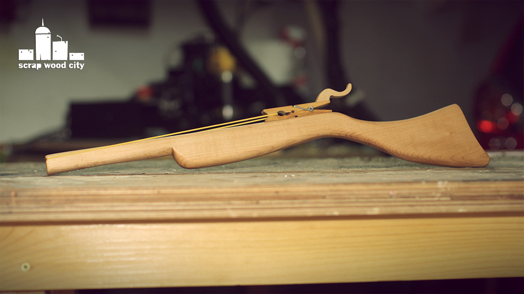 scrap wood city: How to make a wooden rubber band toy rifle