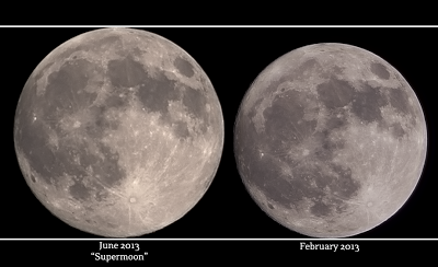 June 2013 Supermoon with apparent size comparison [Stellar Neophyte ...