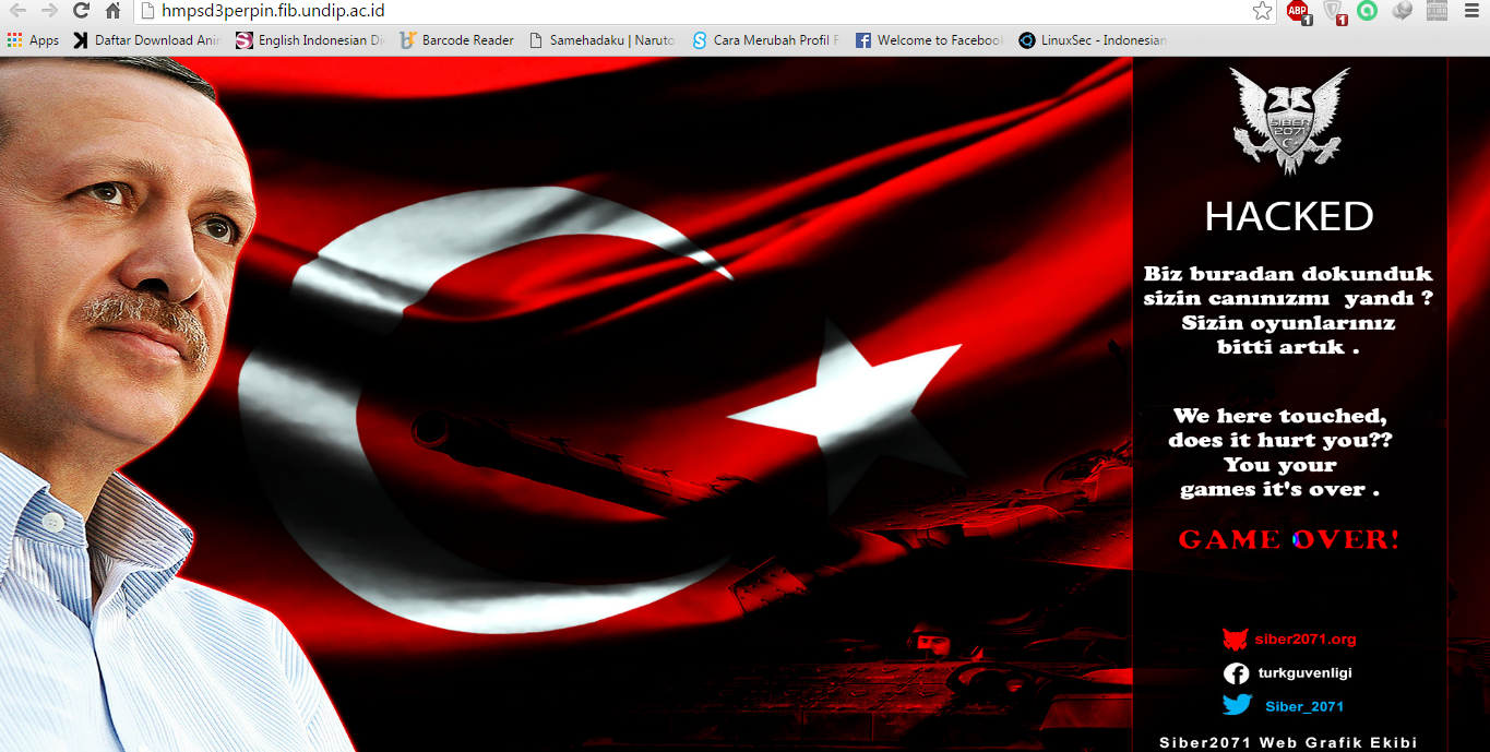 Fakultas Ilmu Budaya UNDIP Diretas Hacker Turki
