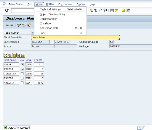 Cluster Table Sap Tutor Cluster Table Sap Tutor