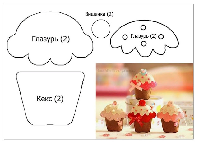 3 Moldes de Cupcake em Feltro Grátis - Ideias Criativas