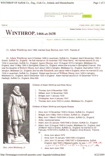 Miller-Anderson Histories: Adam Winthrop or Wynthorpe 1466-1498