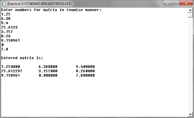 Learn C language: Accept and display an matrix using array