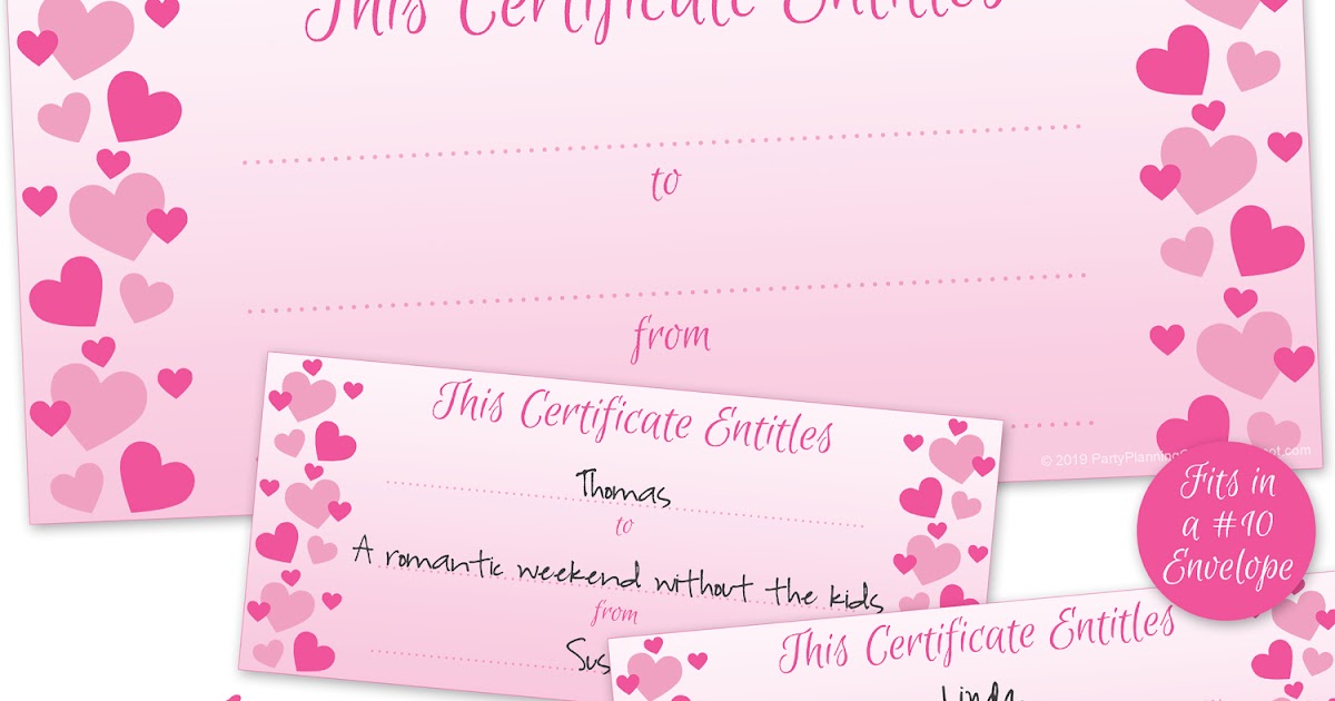 Printable Sweet Hearts Love Certificate | Party Planning