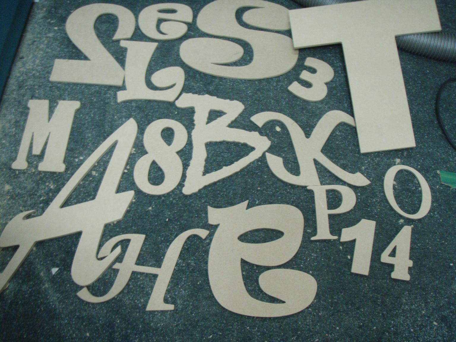 letras y formas en madera- diseño y corte cnc: LETRAS 36 , 18,12, Y 3MM