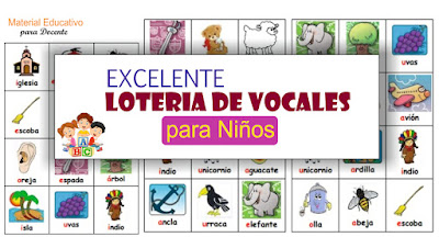 Material Educativo: Excelentes Loterias de Vocales para Niños