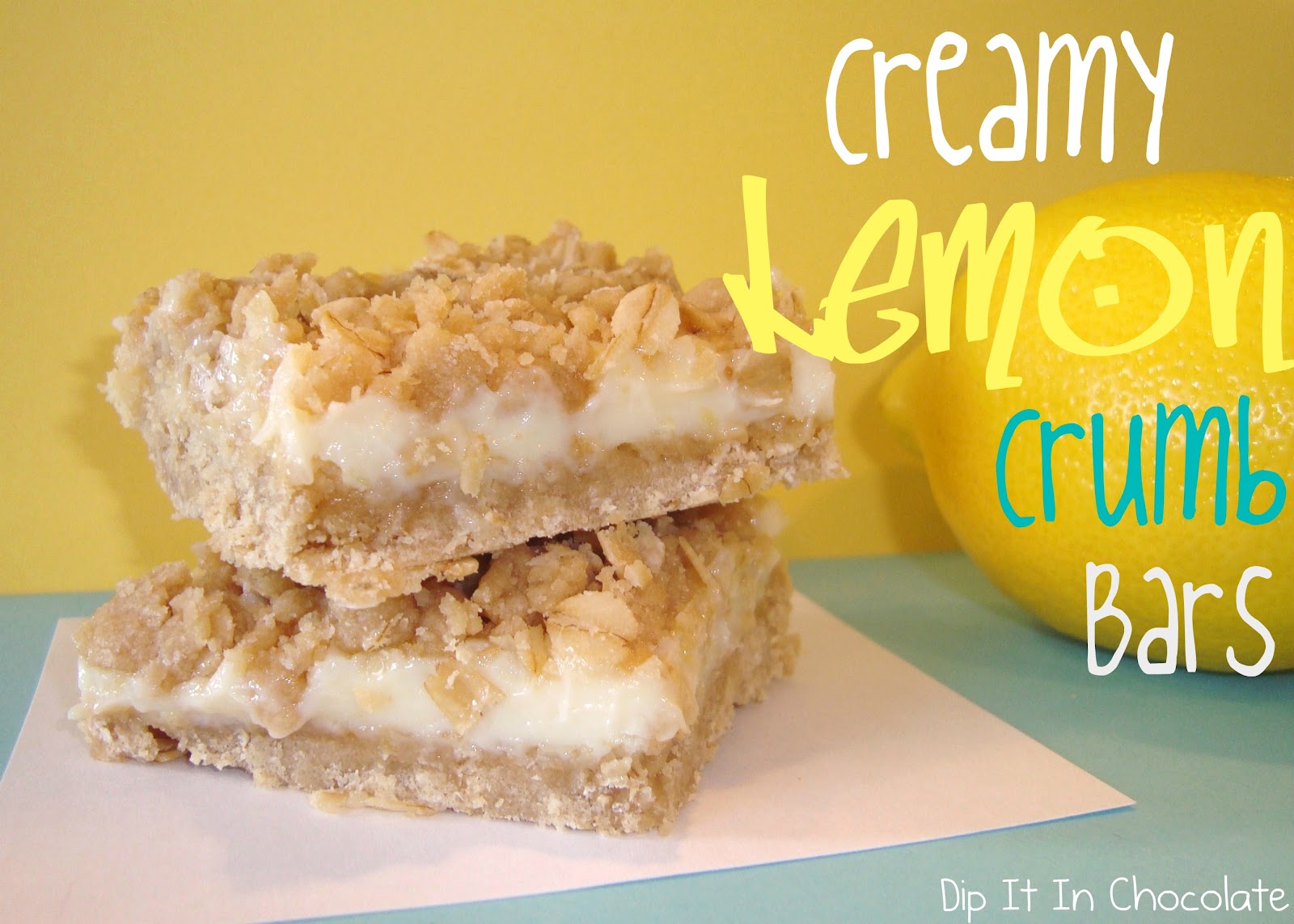 Creamy Lemon Crumb Bars ~ Dip it in Chocolate
