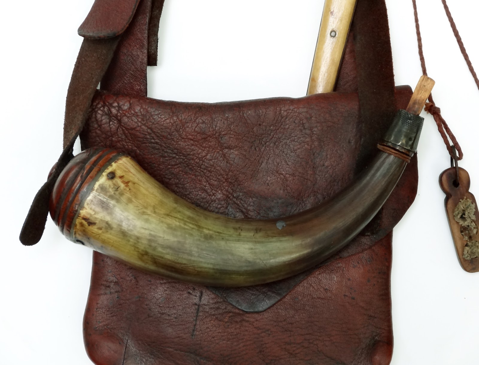 Contemporary Makers: Maryellen Pratt Hunting Pouch with Antique Powder Horn
