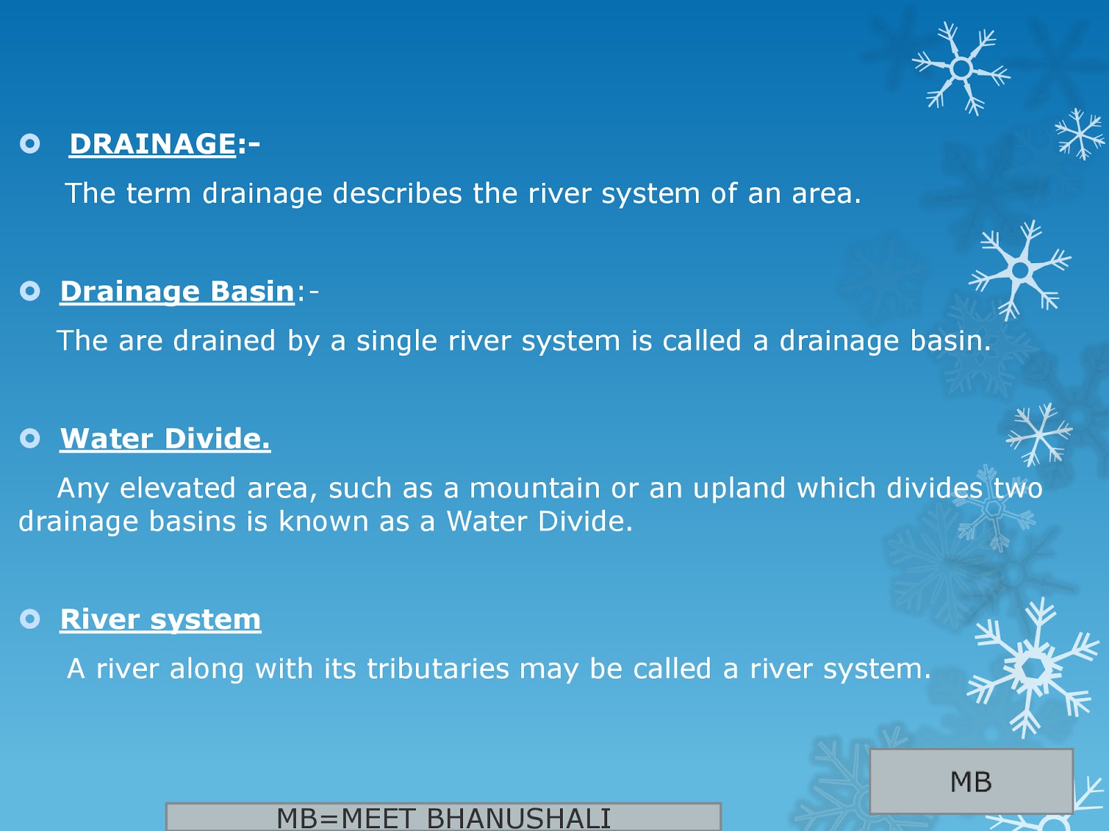 Drainage Ch 3 Class 9th Geography