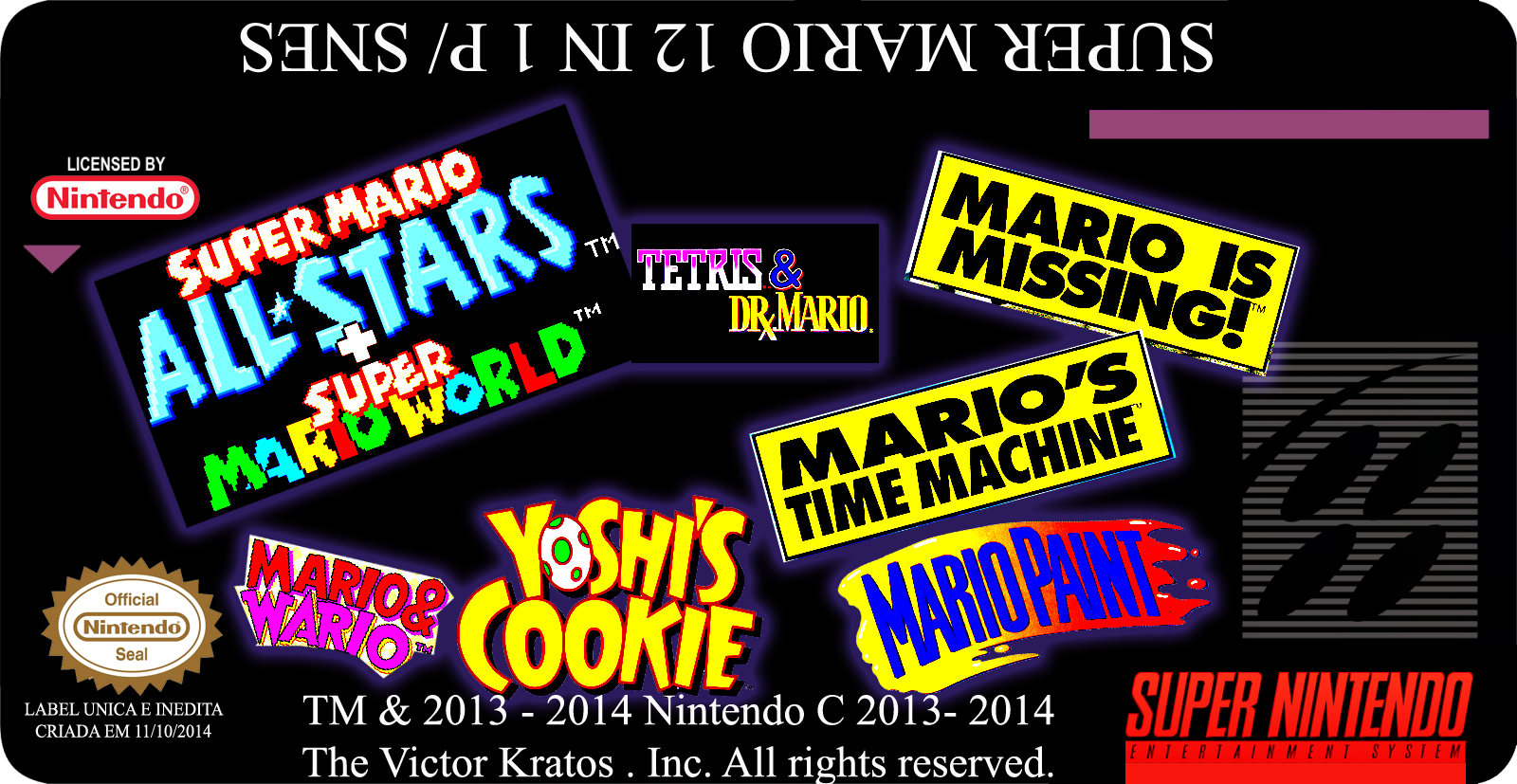 Super Nintendo Labels: Super Mario 12 em 1