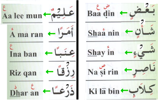 Learn Tajweed and Quraan Free: Example Of Step 3 Tanween + Step 4 Jazm ...