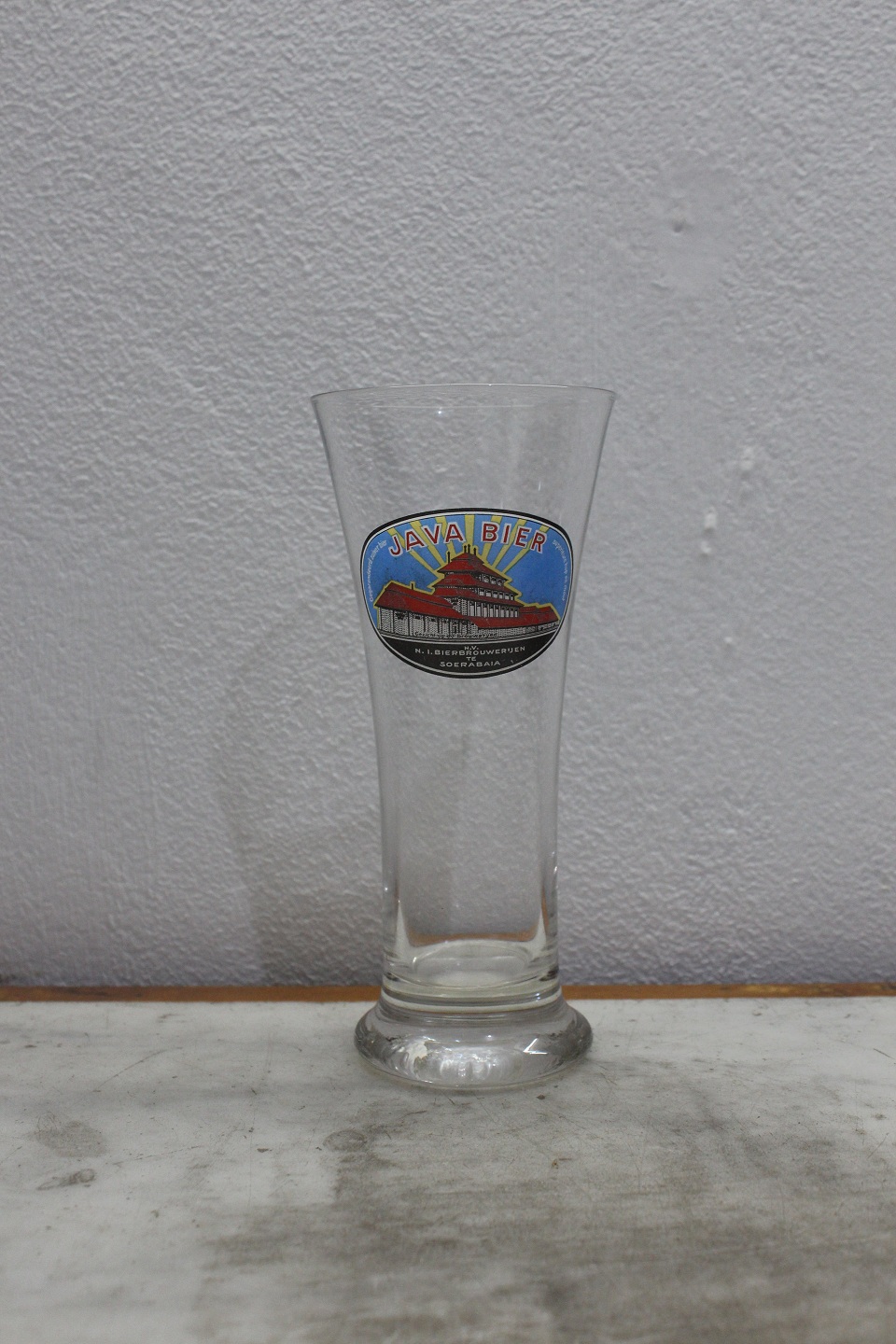 Antikpisan: Gelas Beer Kristal Java Bier N.V. N.I. Bierbrouwerijen Te ...