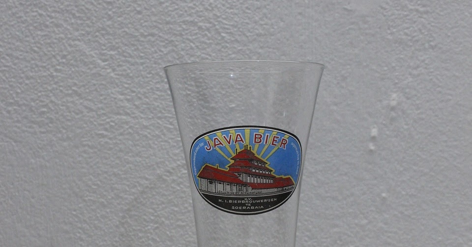 Antikpisan: Gelas Beer Kristal Java Bier N.V. N.I. Bierbrouwerijen Te ...