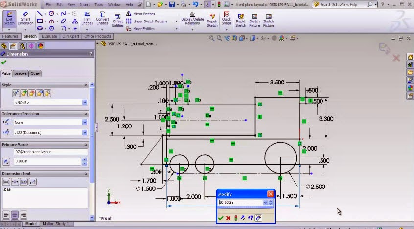 How to draw 3d Train 2 with Layout Sketches in Solidworks Tutorial ...