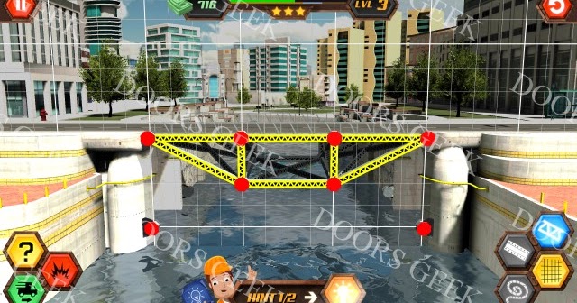 Bridge Construction Simulator [Easy] Level 3 ~ Doors Geek