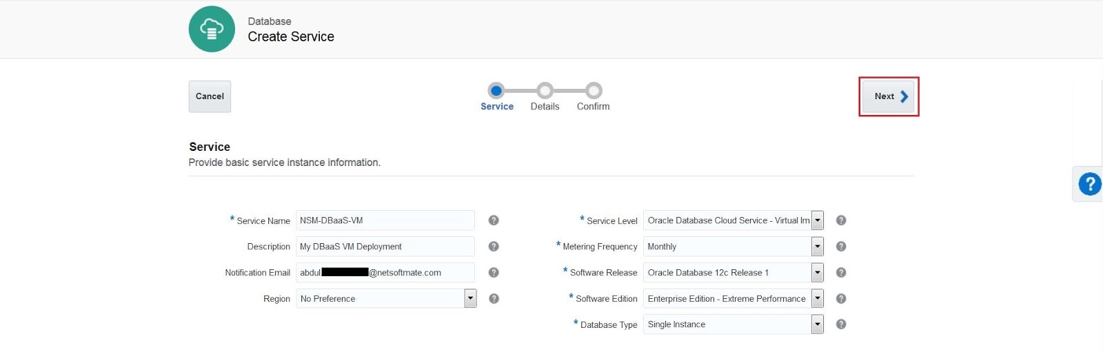 Netsoftmate Technical Blog : Oracle DBCS : Create Virtual Image Database Deployment - Part 1