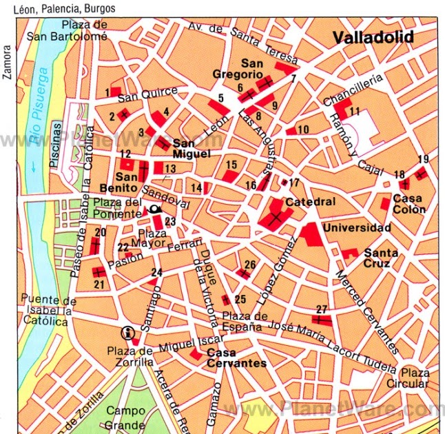 Valladolid Mapa Ciudad de la Región | España mapa de la ciudad