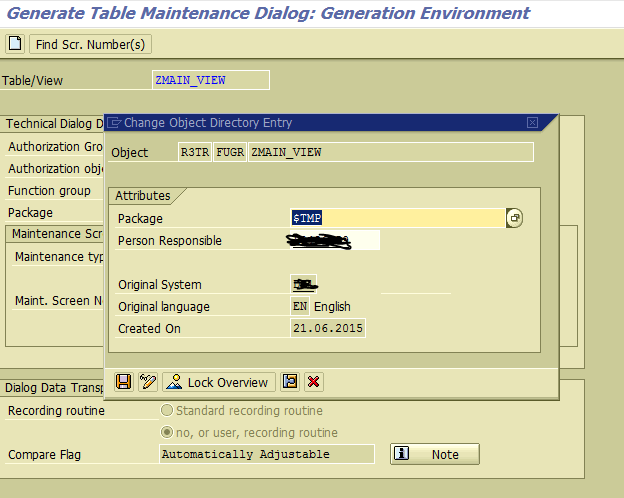 SAP Technical: Create a Maintenance view in ABAP