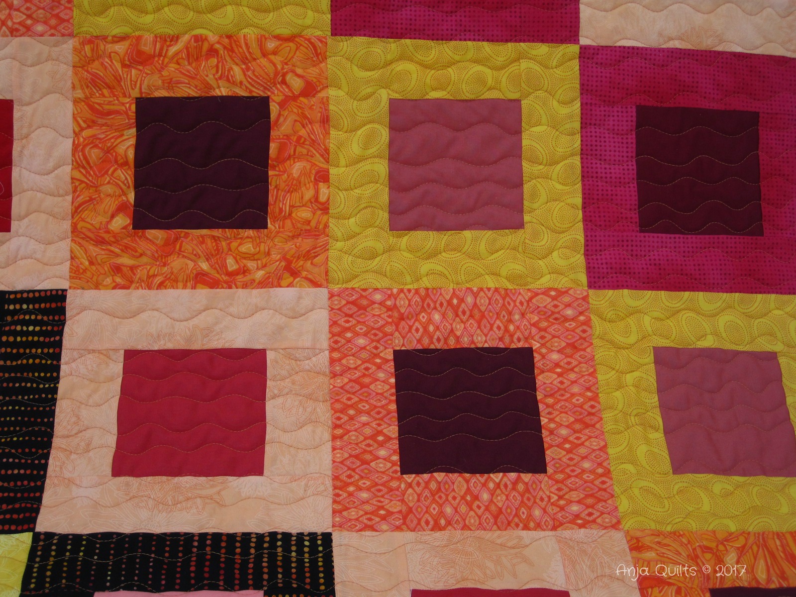 Anja Quilts: TGIFF - Square in Square Class Sample